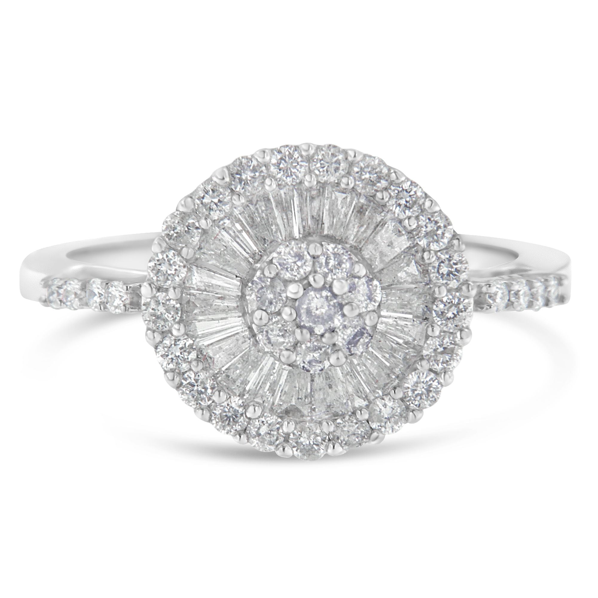 10KT White Gold Diamond Cocktail Ring (1 cttw, H-I Color, SI2-I1 Clari ...